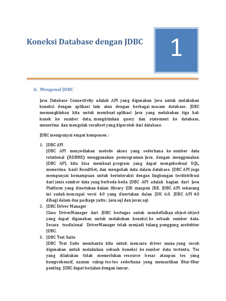 Koneksi Database Dengan JDBC Menggunakan Netbeans | PDF