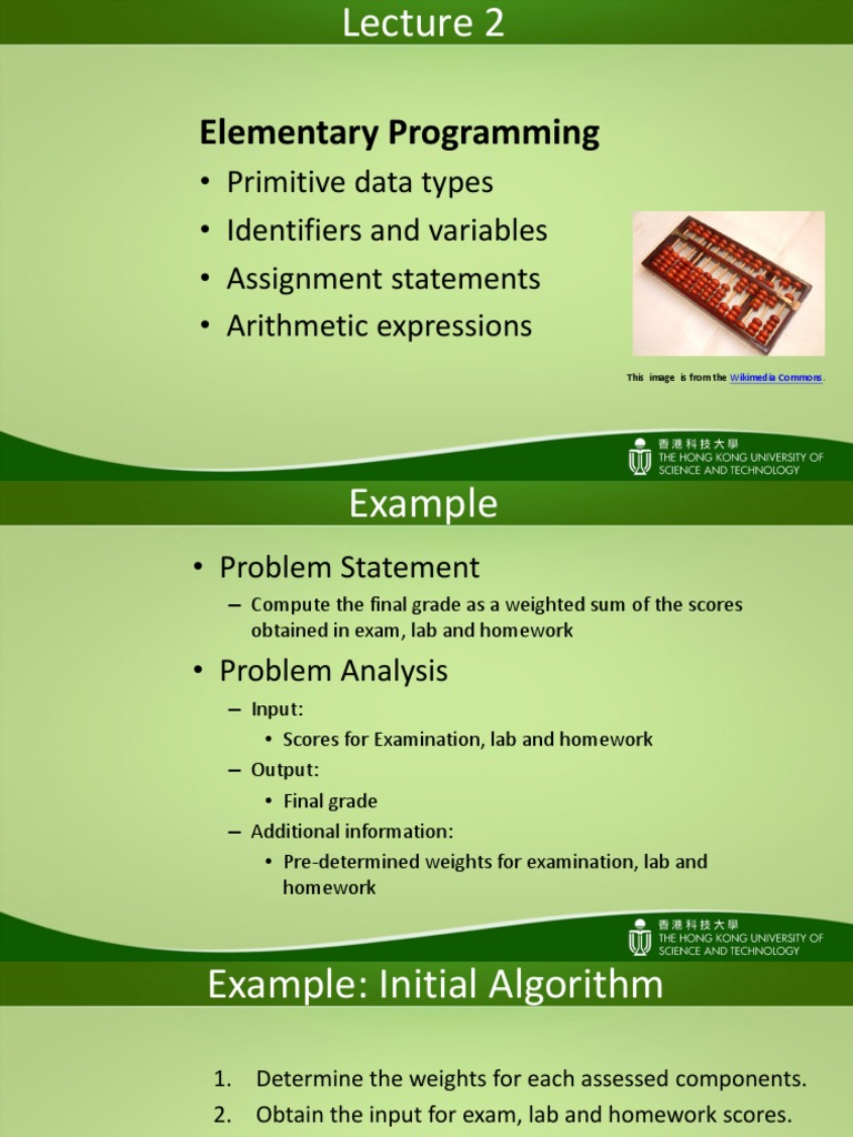 Lecture 2 Data Type Variable Computer Science