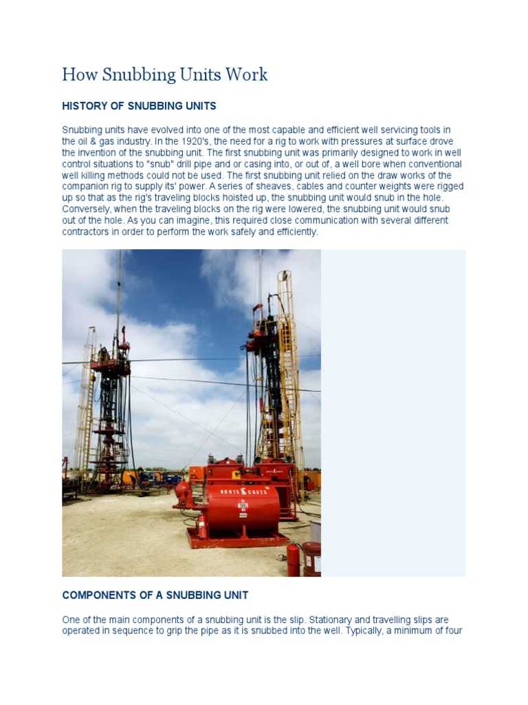 Understanding Snubbing Units in Oil & Gas | PDF | Drilling Rig | Force