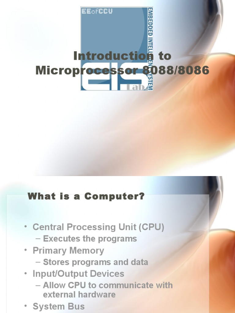 Intr. To MP 8088-8086 - Good Explanation | PDF | Central Processing Unit | Input/Output