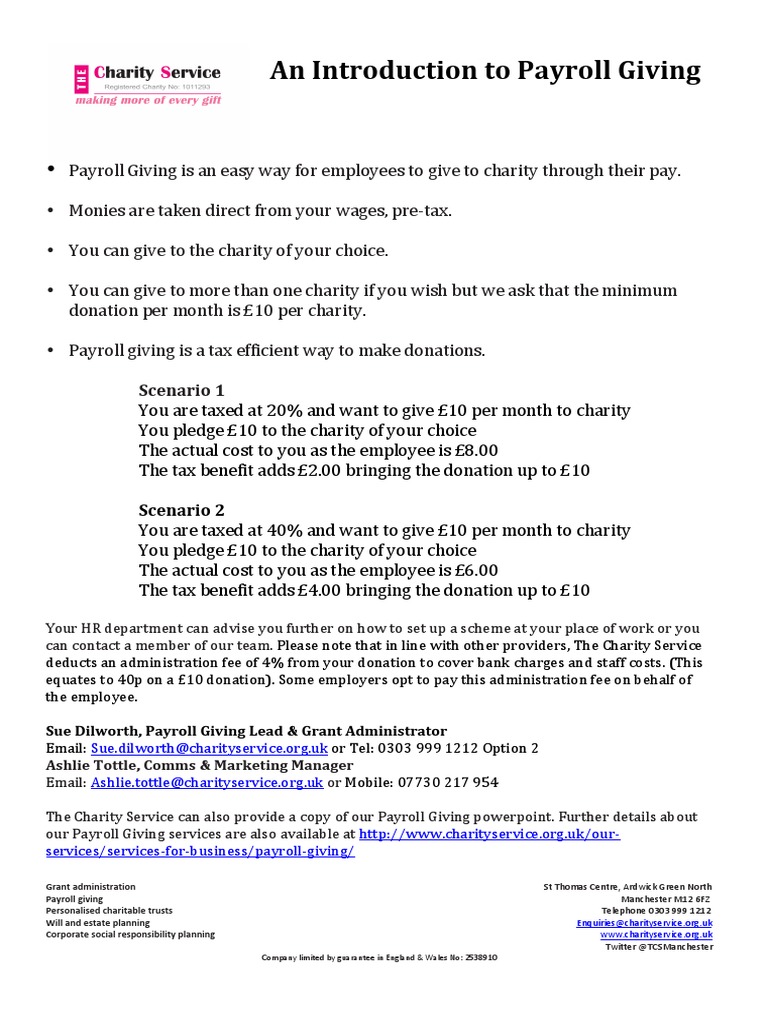 An Introduction To Payroll Giving: Scenario 1 | PDF | Payroll | Payments