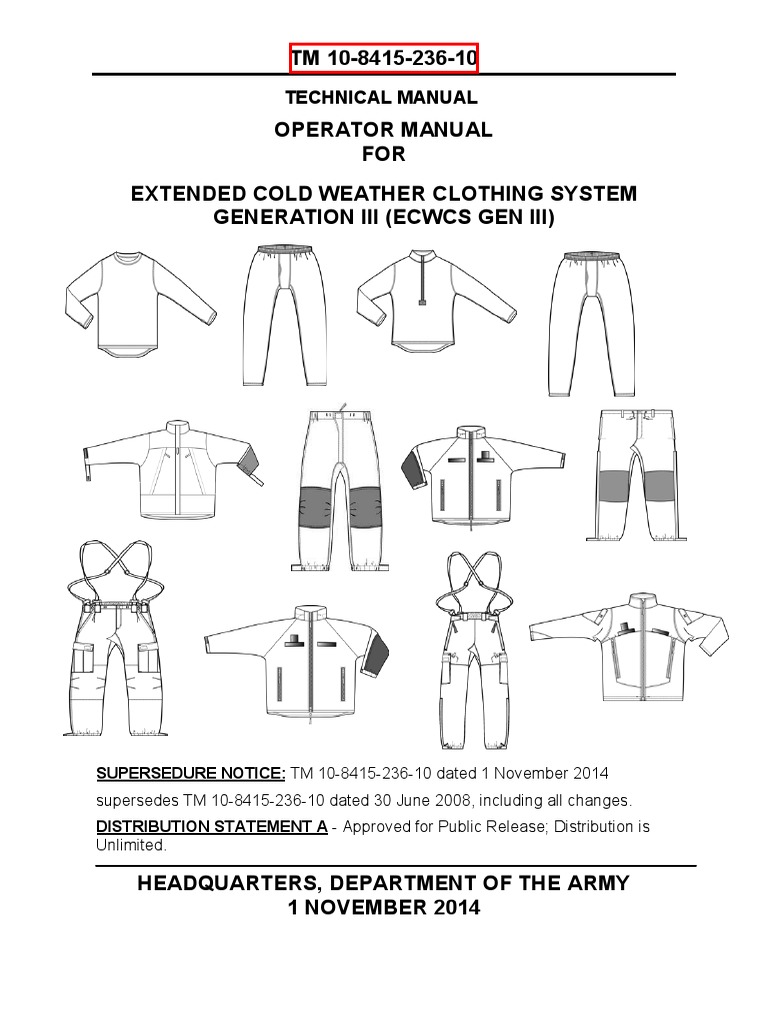 TM 10-8415-236-10 Extended Cold Weather Clothing System Generation 3 ...