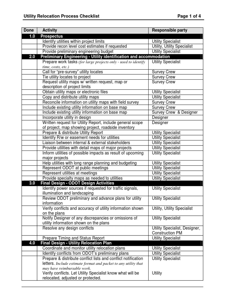 Utility Relocation Guide for ODOT | PDF | Business