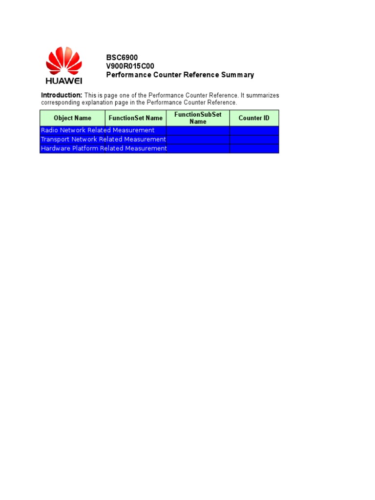 Huawei Performance Counters | PDF