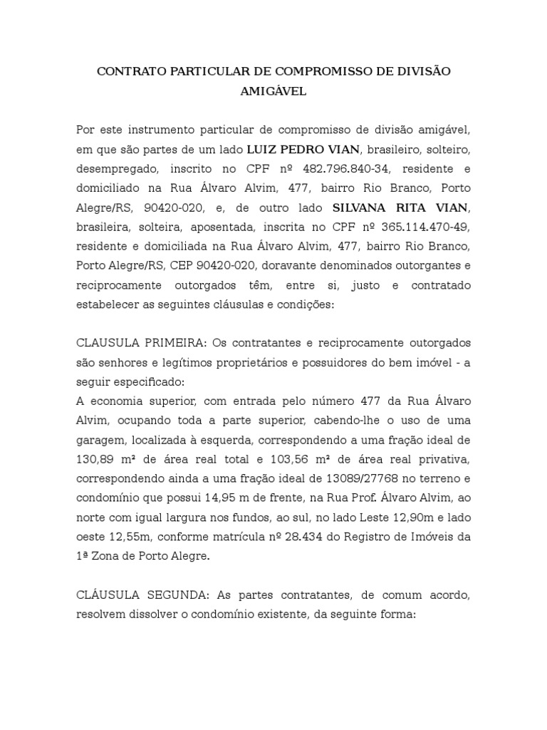 Termo de Acordo Extrajudicial | PDF | Condomínio | Impostos