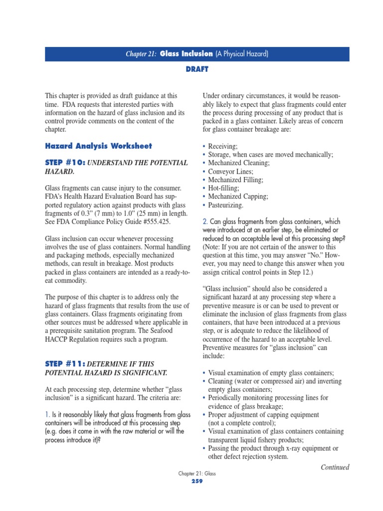 Glass Inclusion | PDF | Hazard Analysis And Critical Control Points ...