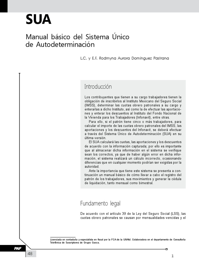SUA Manual Basico Del Sistema Unico de Autodeterminacion | Descargar ...