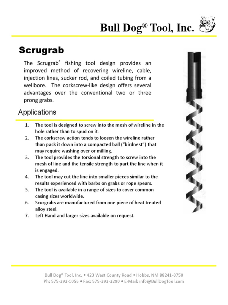 Bull Dog Tool, Inc.: Scrugrab | PDF