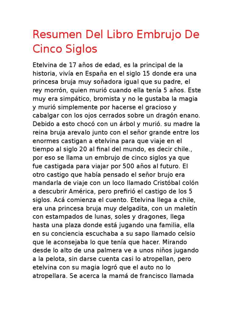 Resumen Del Libro Embrujo de Cinco Siglos | PDF | Brujería | Ocio