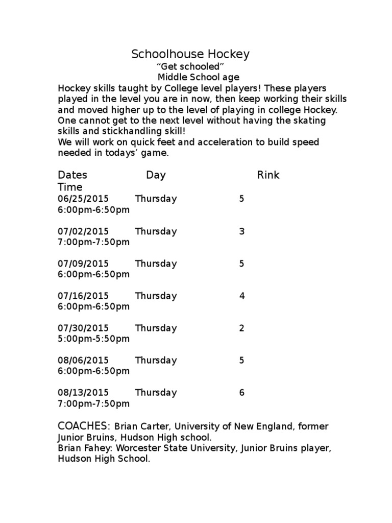 Middleschool Hockey | PDF | Sports & Recreation | Wellness