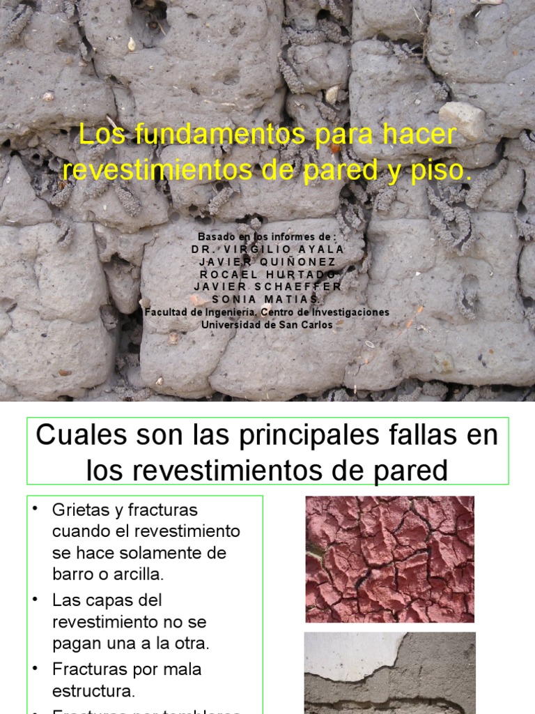 Revestimientos de Pared y Piso: Fundamentos y Mejora | PDF | Cemento ...