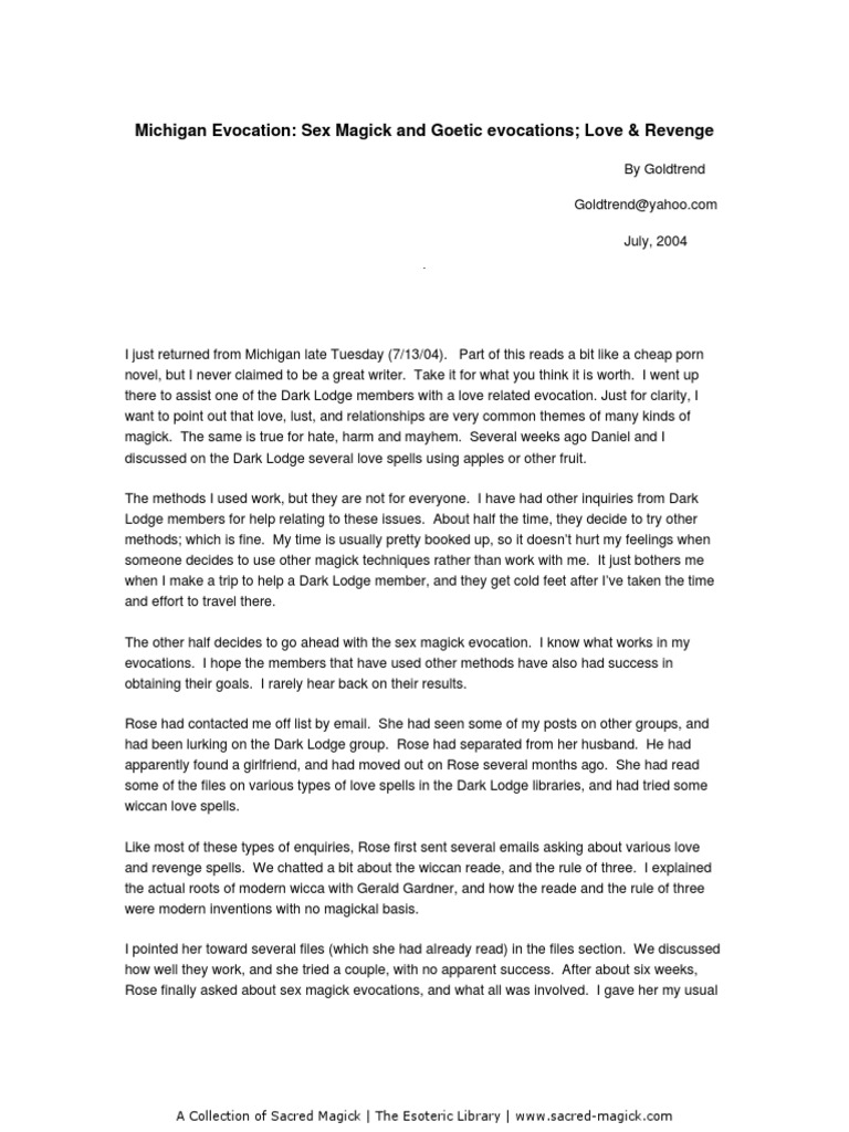 Michigan Evocation | PDF | Magic (Paranormal) | Wicca