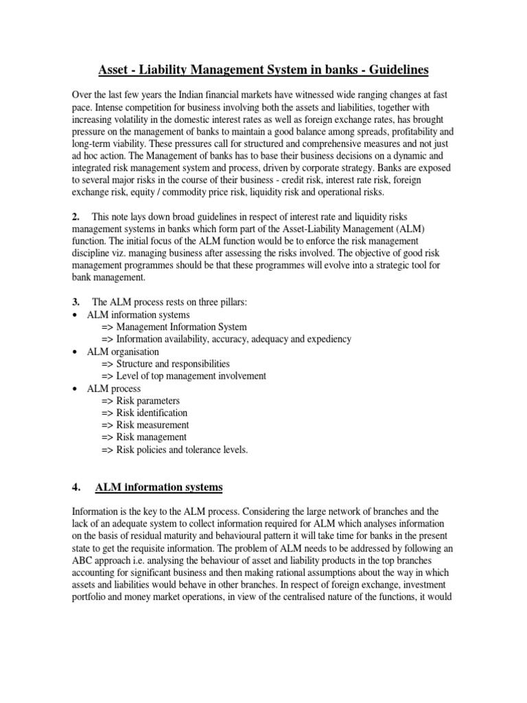 ALM | PDF | Asset Liability Management | Market Liquidity