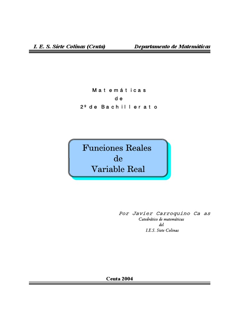 Funciones Reales de Variables Real | PDF | Grupo (Matemáticas) | Función (Matemáticas)