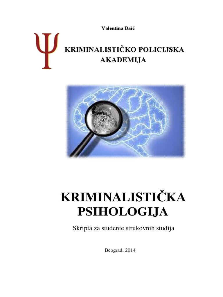 Skripta 2014 Krim Psihologija PDF | PDF