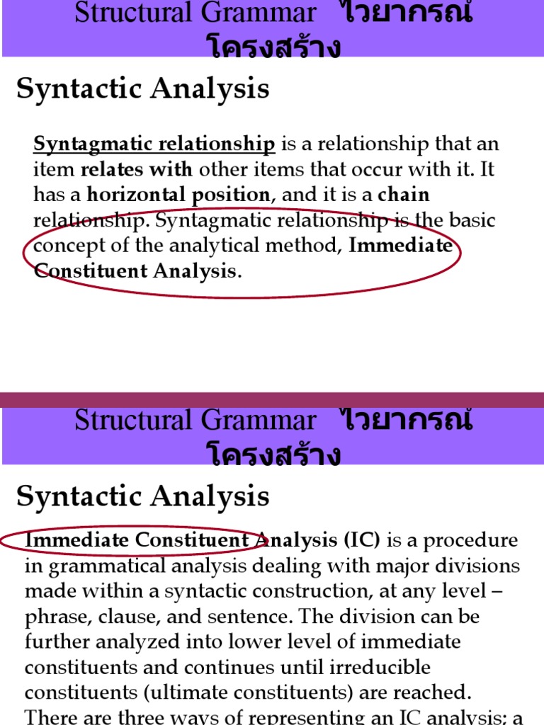 Syntactic Analysis and IC Method | PDF | Phrase | Syntax