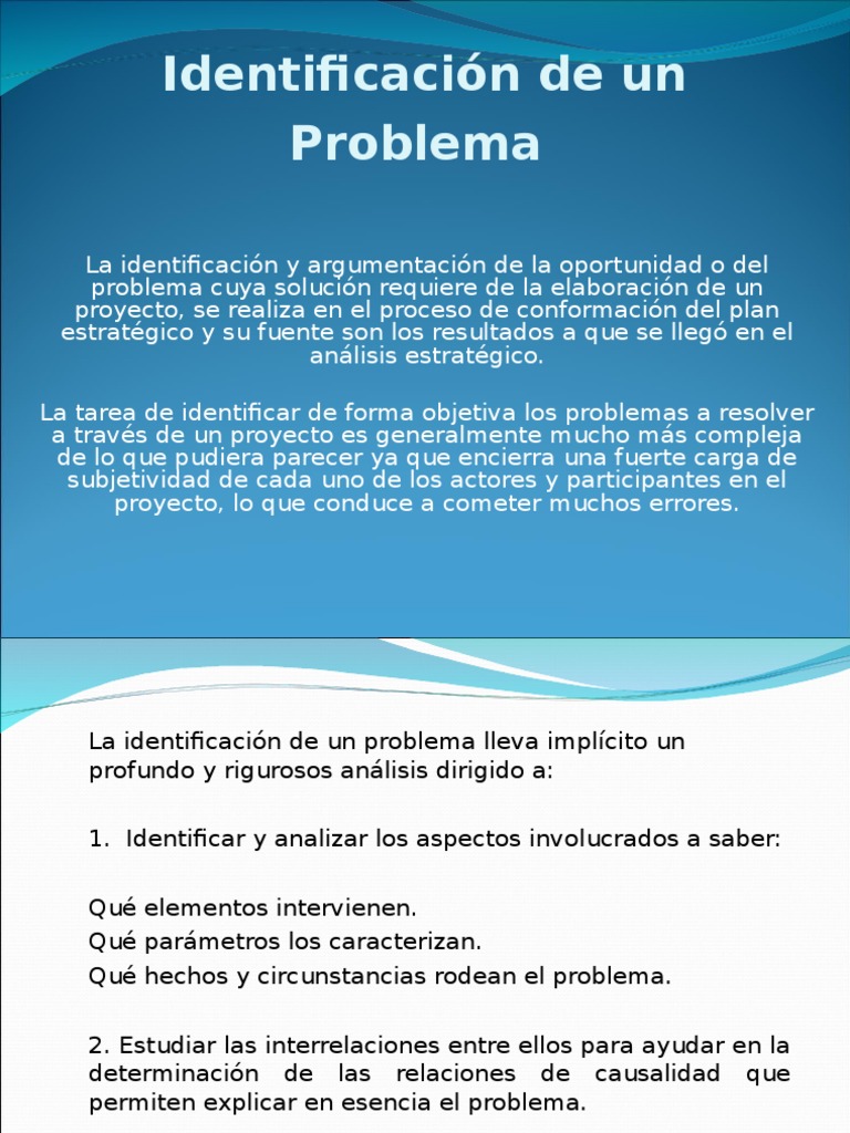 Identificación de un Problema | Planificación | Conceptos psicologicos