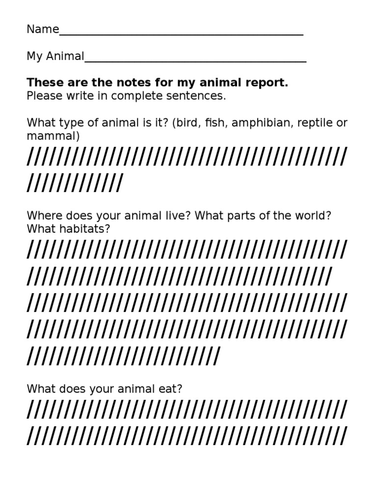 Animal Report Notes | PDF