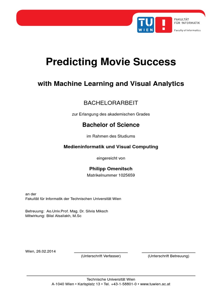 Predicting Movie Success Wtih Machine Learning and Visual Analytics ...