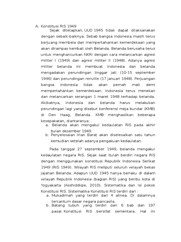 Konstitusi RIS 1949 | PDF
