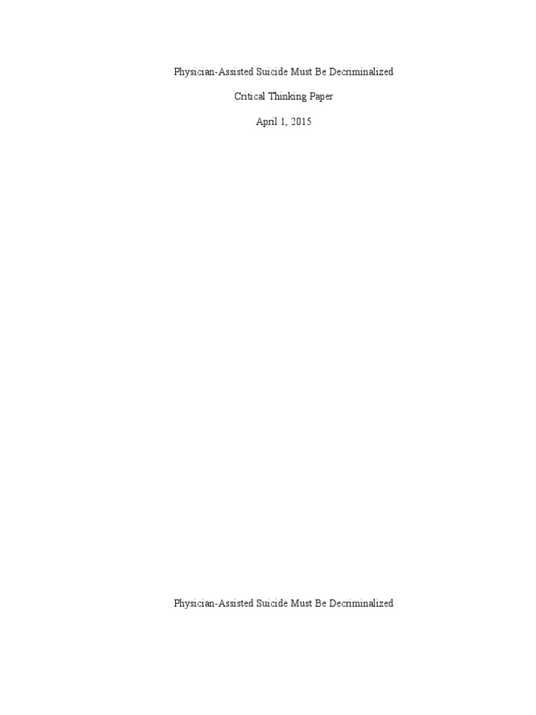 Critical Thinking Draft | PDF | Medical Humanities | Medical Ethics