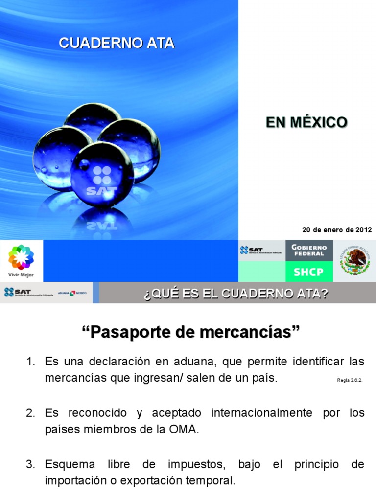 Cuaderno Ata Caaarem 01 Feb 12 Aduana Organización Global De Negocios