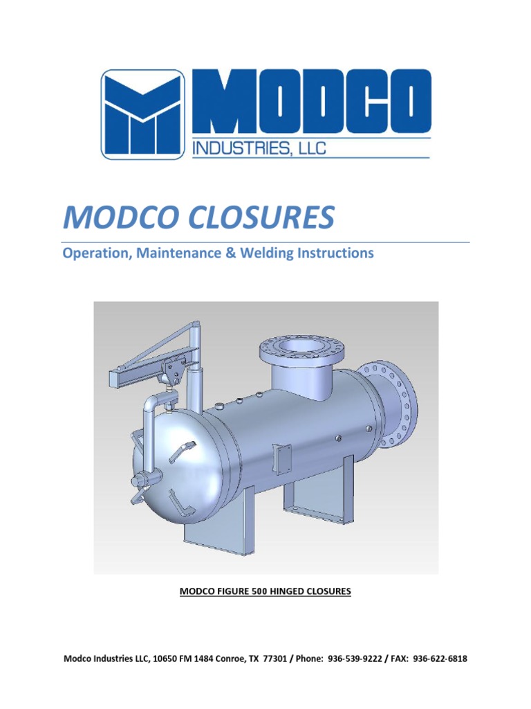 Modco Closures: Operation, Maintenance & Welding Instructions | PDF ...