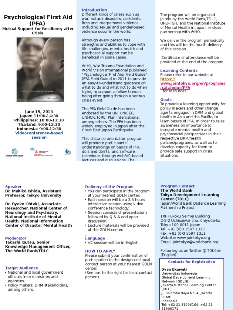 Psychological First Aid Training Program | PDF