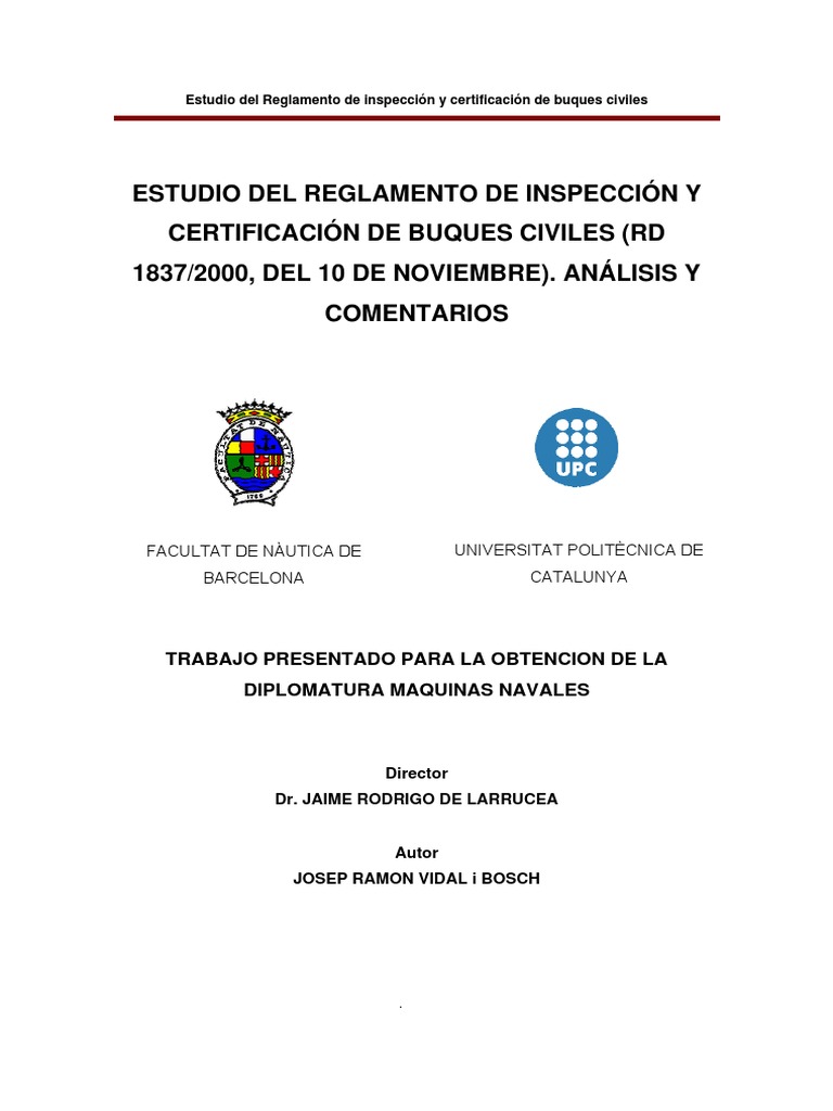Reglamento de Inspección y Certificación de Buques Civiles | PDF | Buques | España