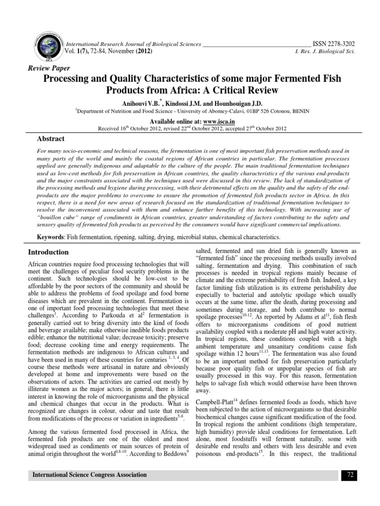 Fermented Fish | Bacillus | Food Preservation