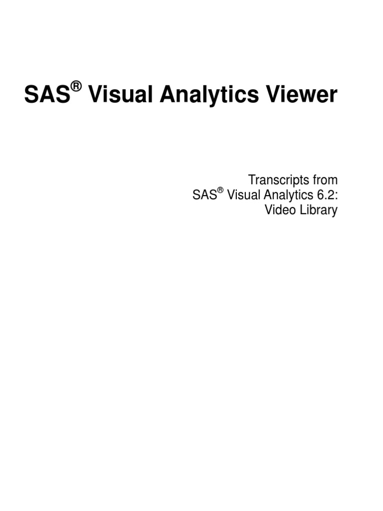 SAS Visual Analytics Viewer 62 | PDF | Areas Of Computer Science ...