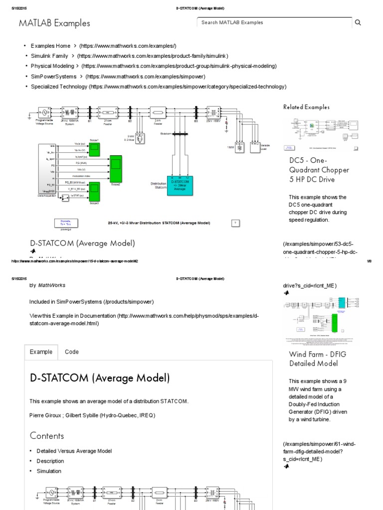 D-STATCOM (Average Model) | PDF | Power Inverter | Ac Power