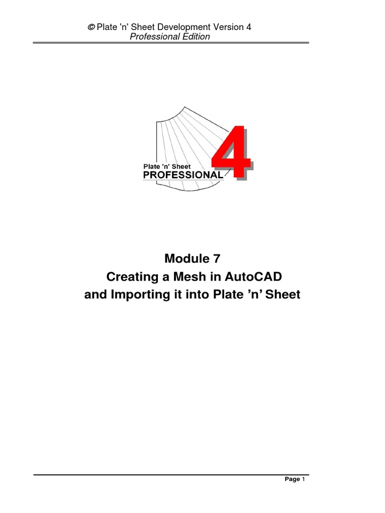 Creating A Mesh in Autocad and Importing It Into Plate 'N' Sheet | PDF ...