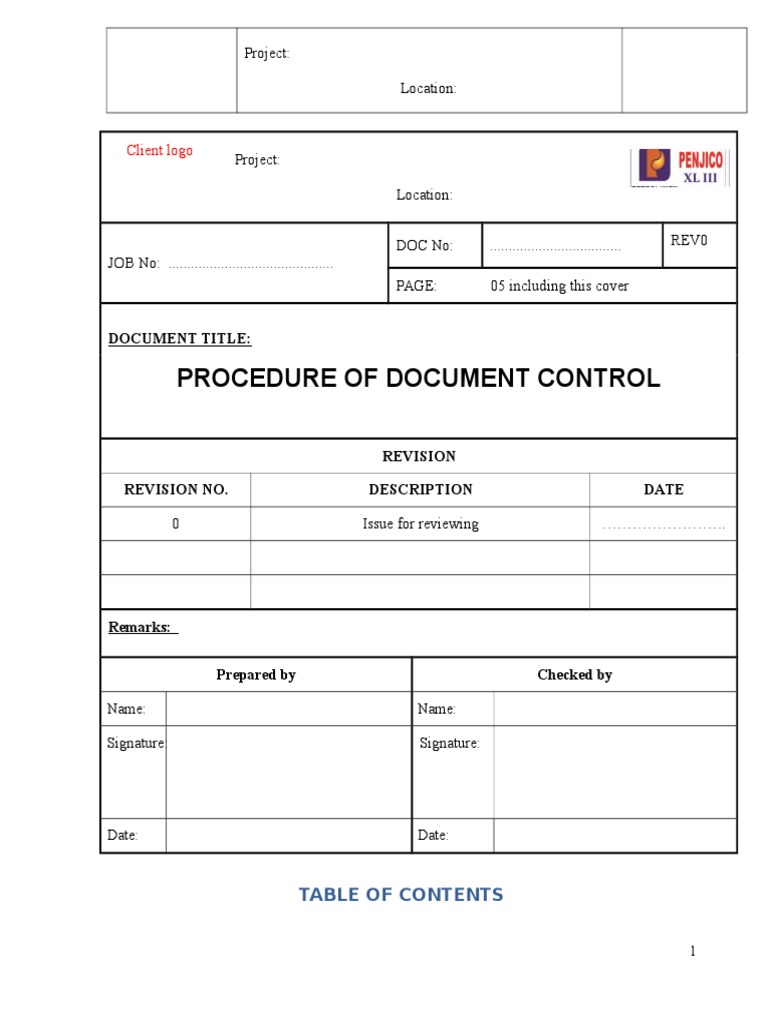 Procedure of Document Control | PDF | Construction Management | Computing