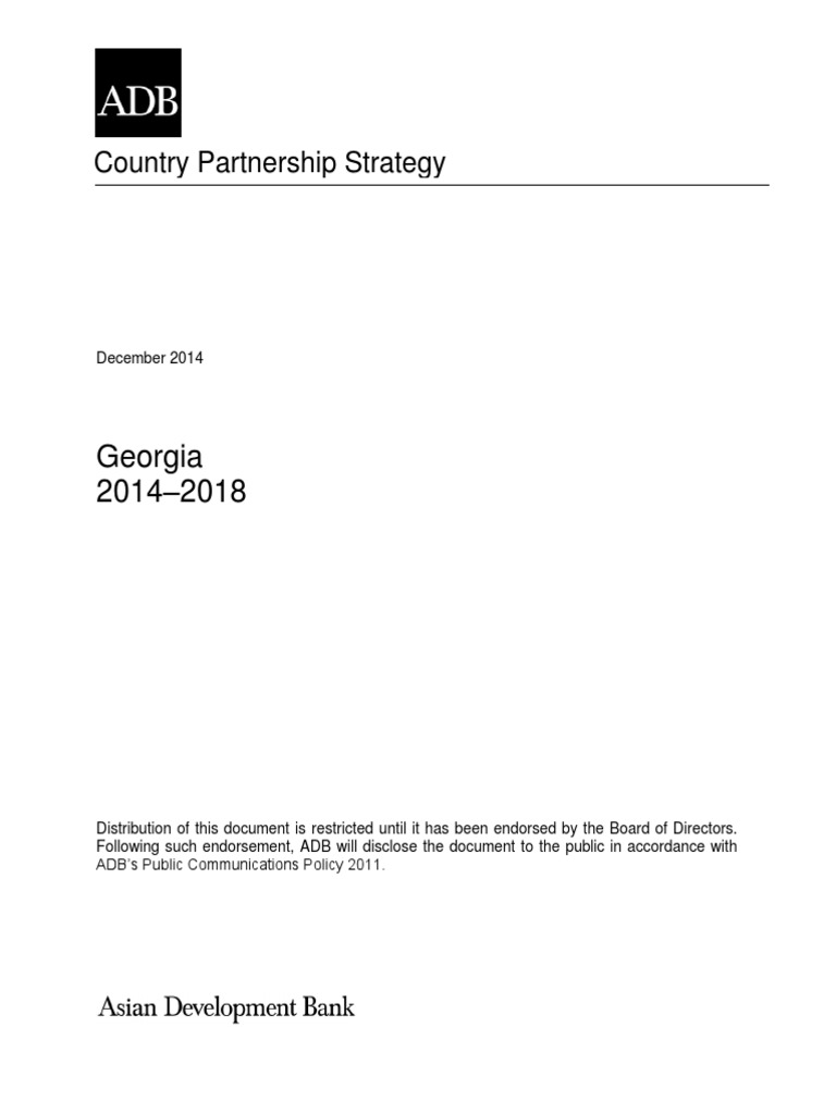 Country Partnership Strategy: Georgia 2014 - 2018 | PDF | Asian ...