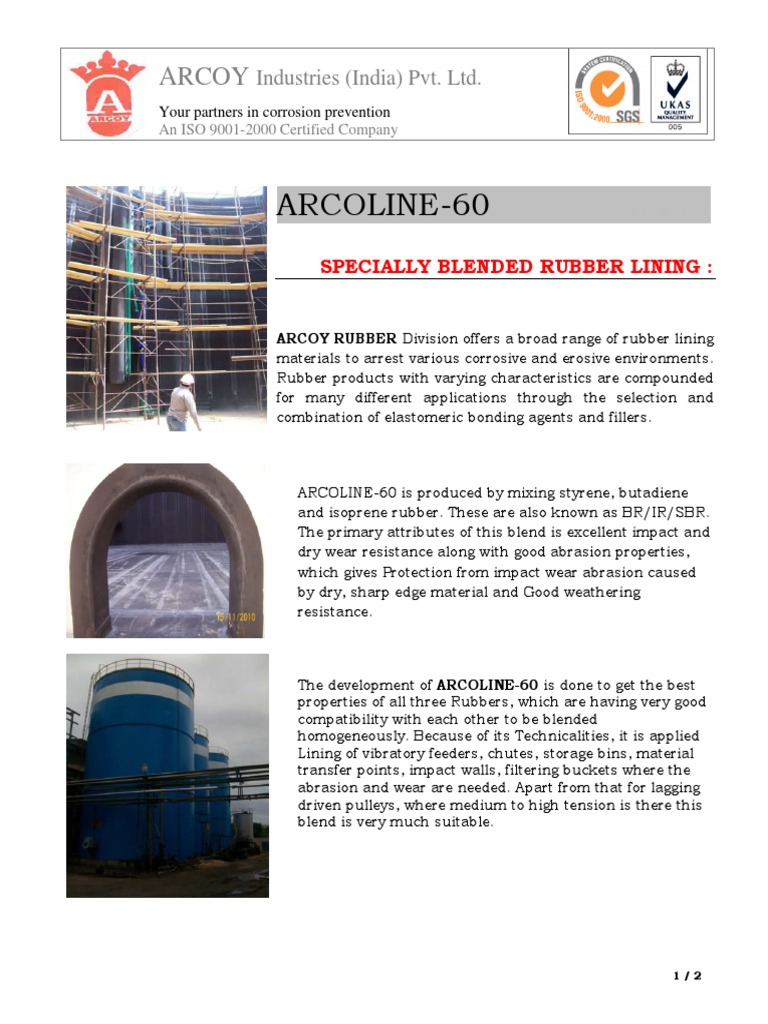 ARCOLINE-60 Rubber Lining Solutions | PDF