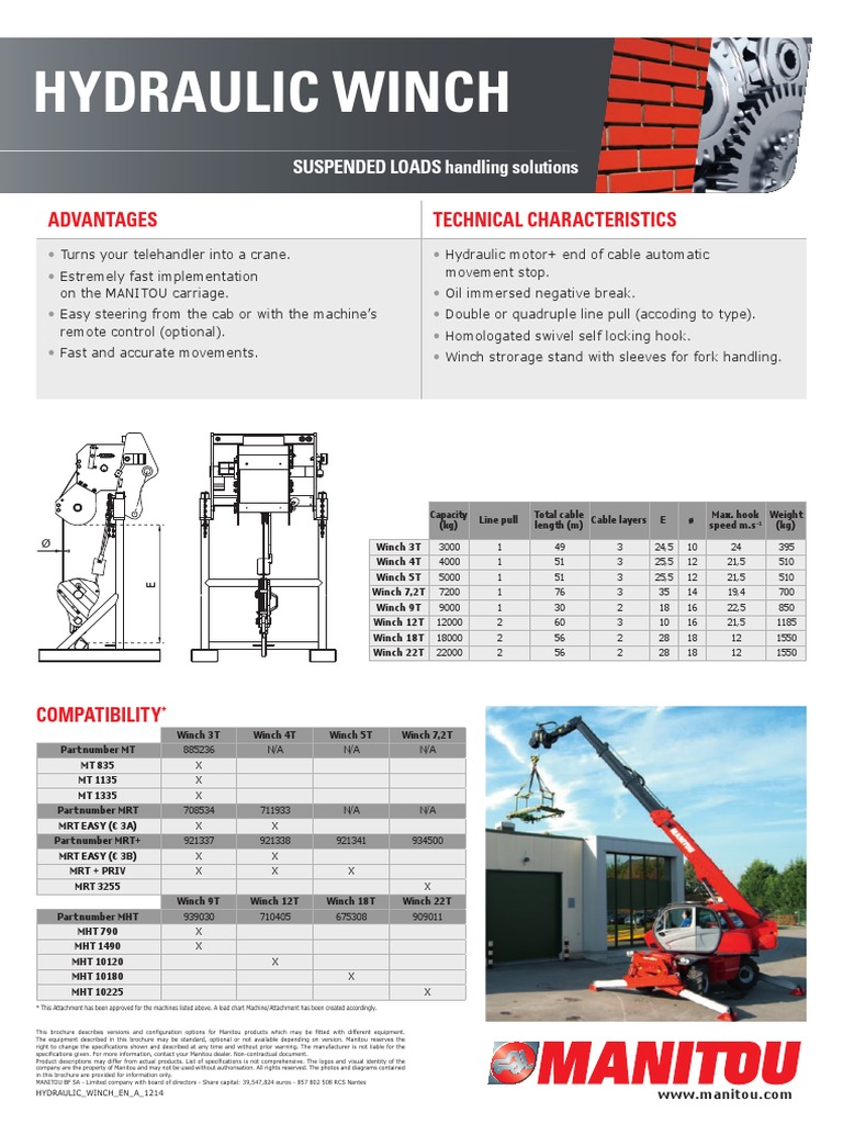 Manitou Hydraulic Winch (EN) | PDF