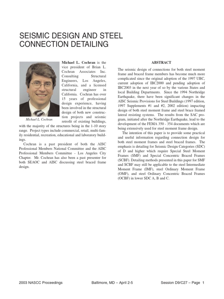 Seismic Design and Steel Connection Detailing | PDF | Buckling | Beam ...