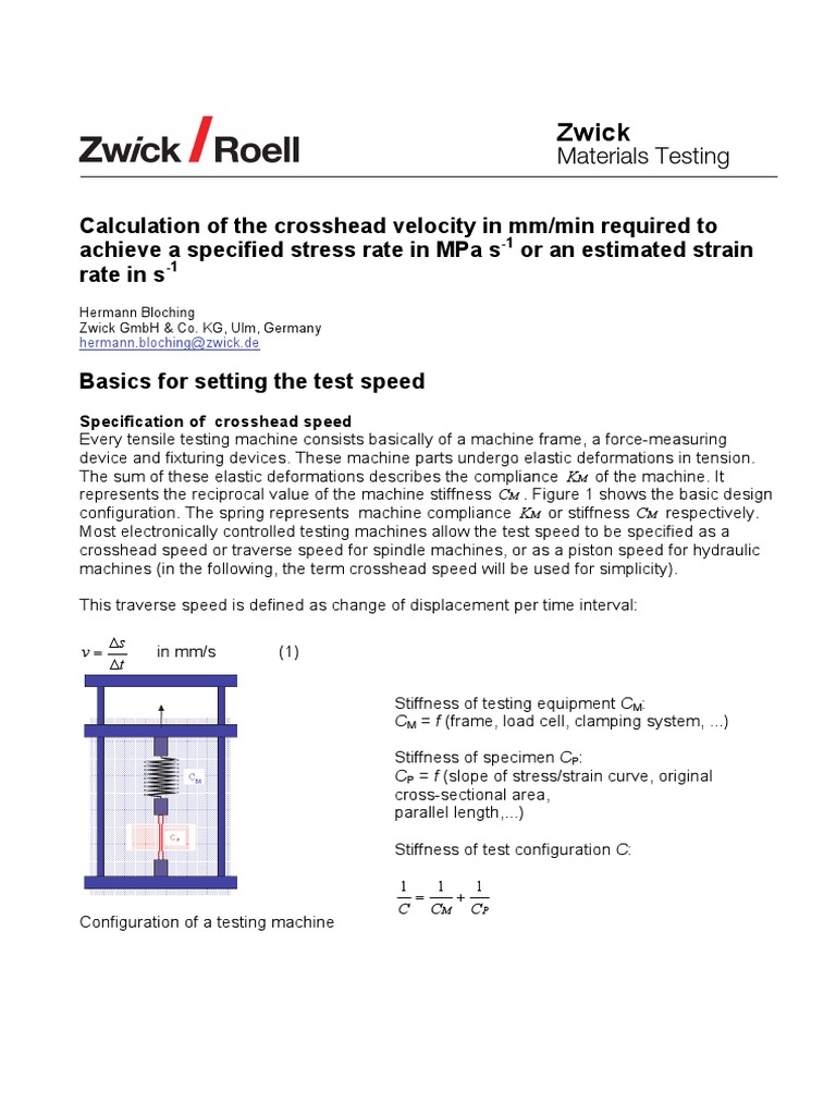 Calculation of The Crosshead Velocity Required To Achieve A Specified ...