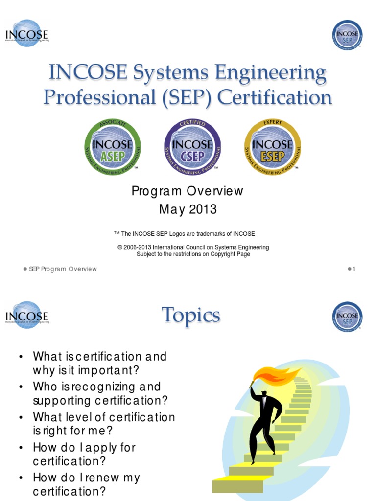 INCOSE Systems Engineering Professional (SEP) Certification ...