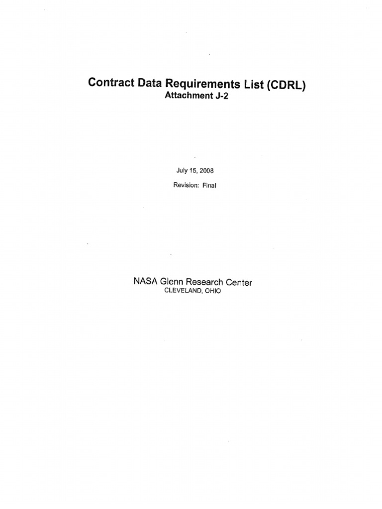 Nasa CDRL | PDF