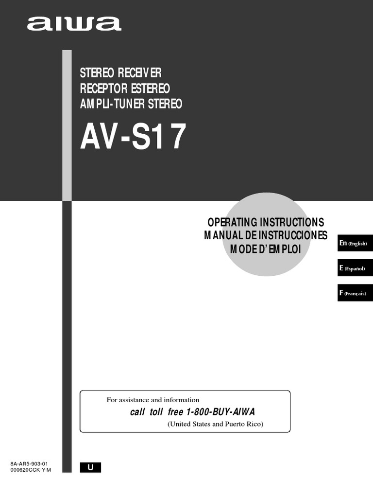 Stereo Receiver Receptor Estereo Ampli-Tuner Stereo: Operating ...