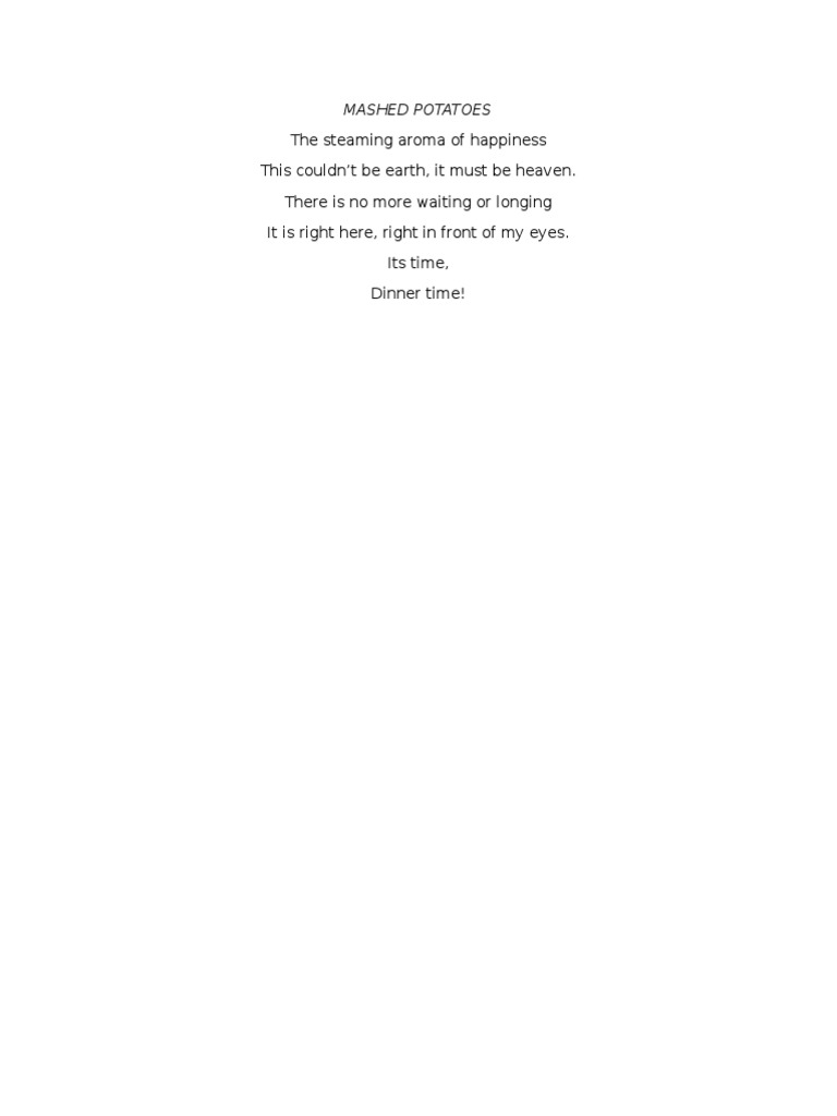 Mashed Potatoes | PDF