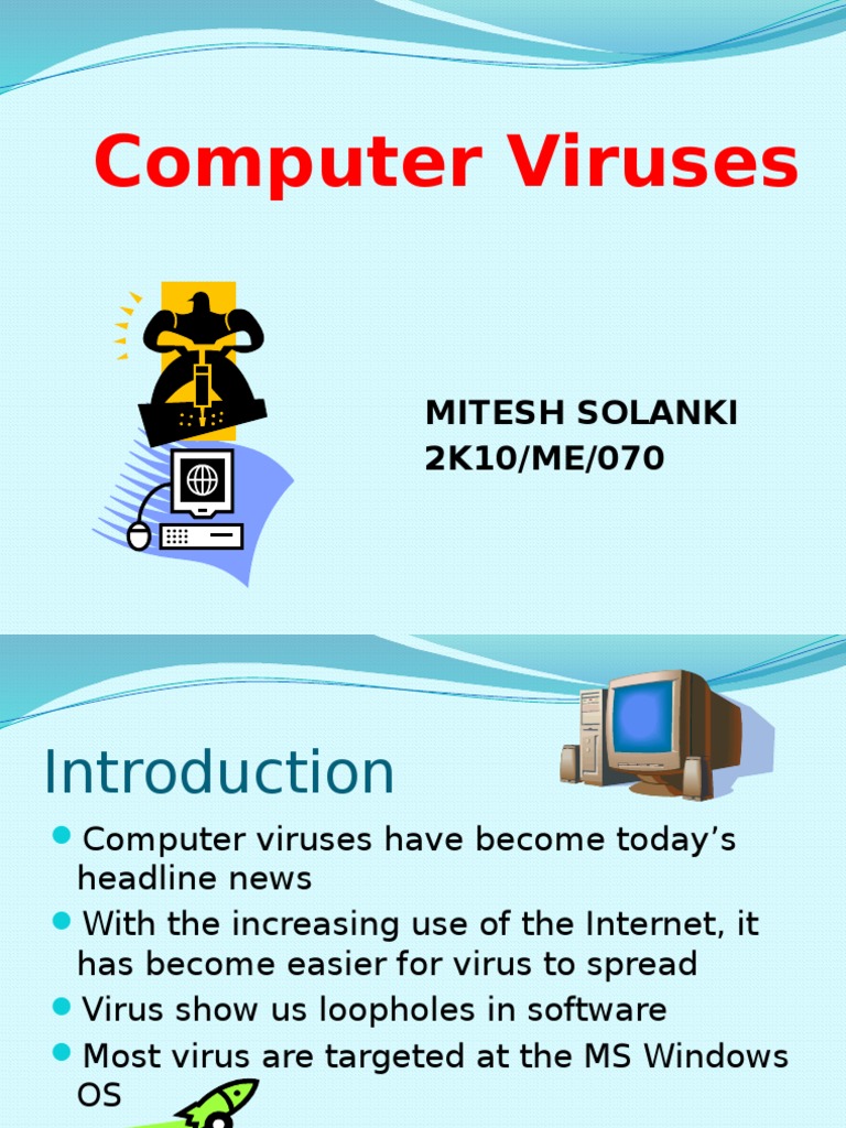 Presentation On Computer Viruses | PDF | Computer Virus | Antivirus Software