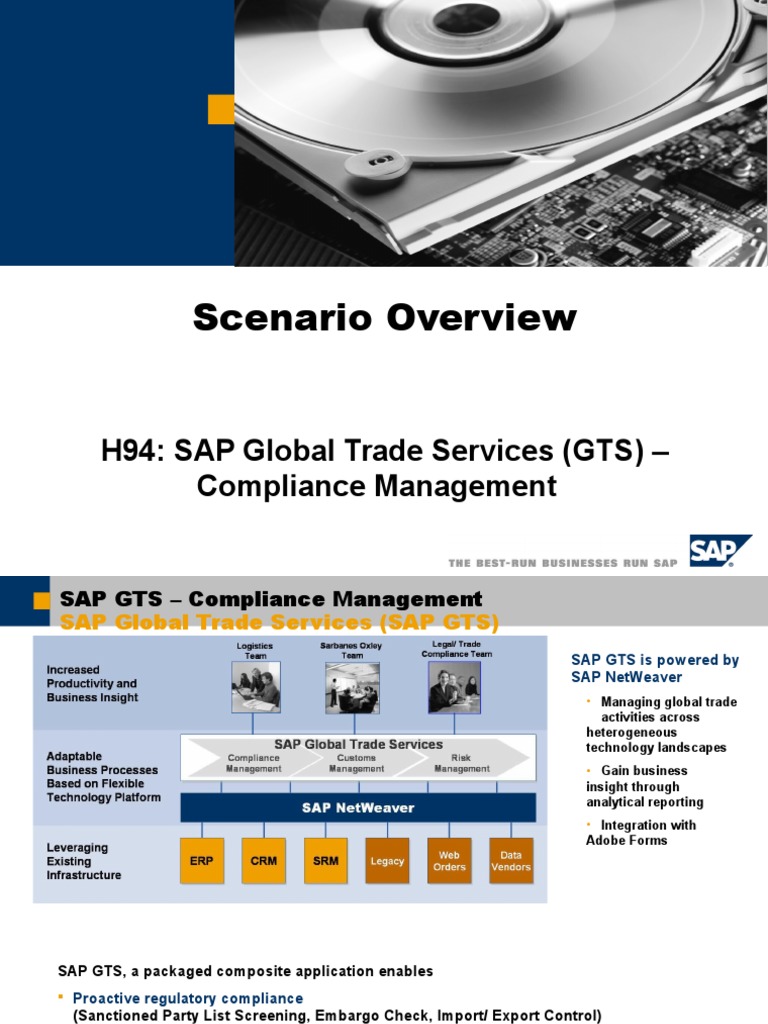 SAP Global Trade Services (GTS) - Compliance Management - Scen ...