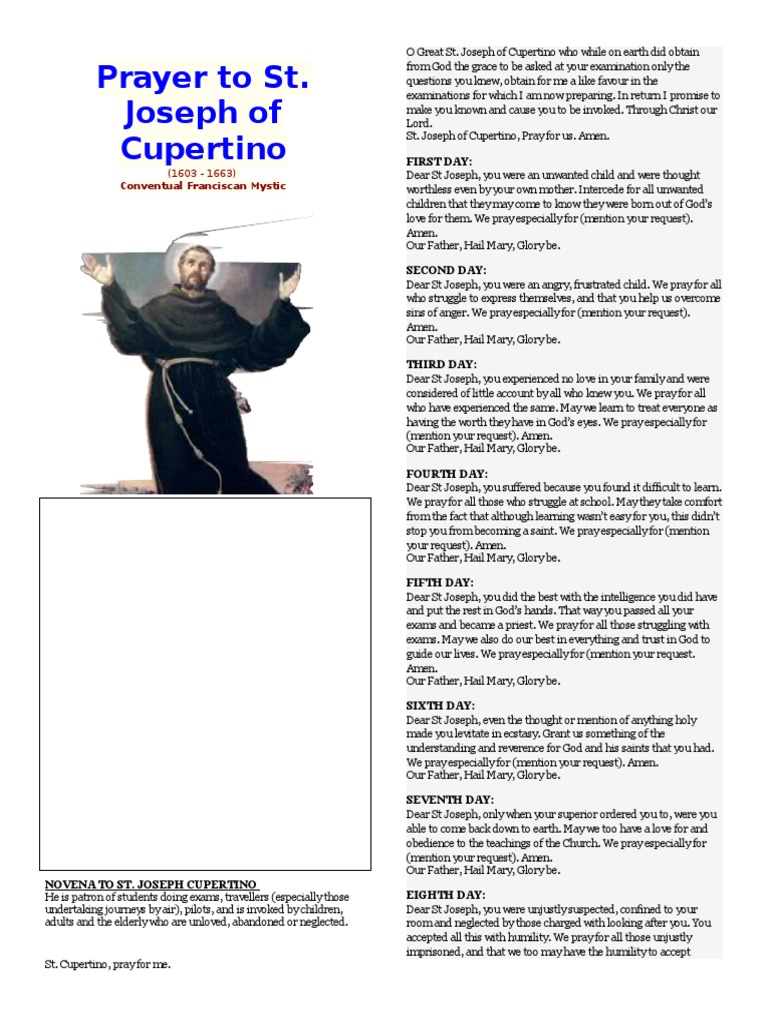 ST - Joseph of Cupertino | PDF | Lord's Prayer | Saint Joseph