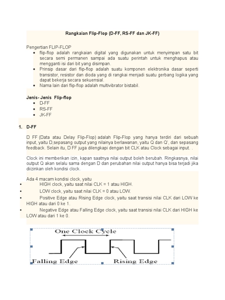 Rangkaian Flip-Flop (D-FF, RS-FF Dan JK-FF) | PDF