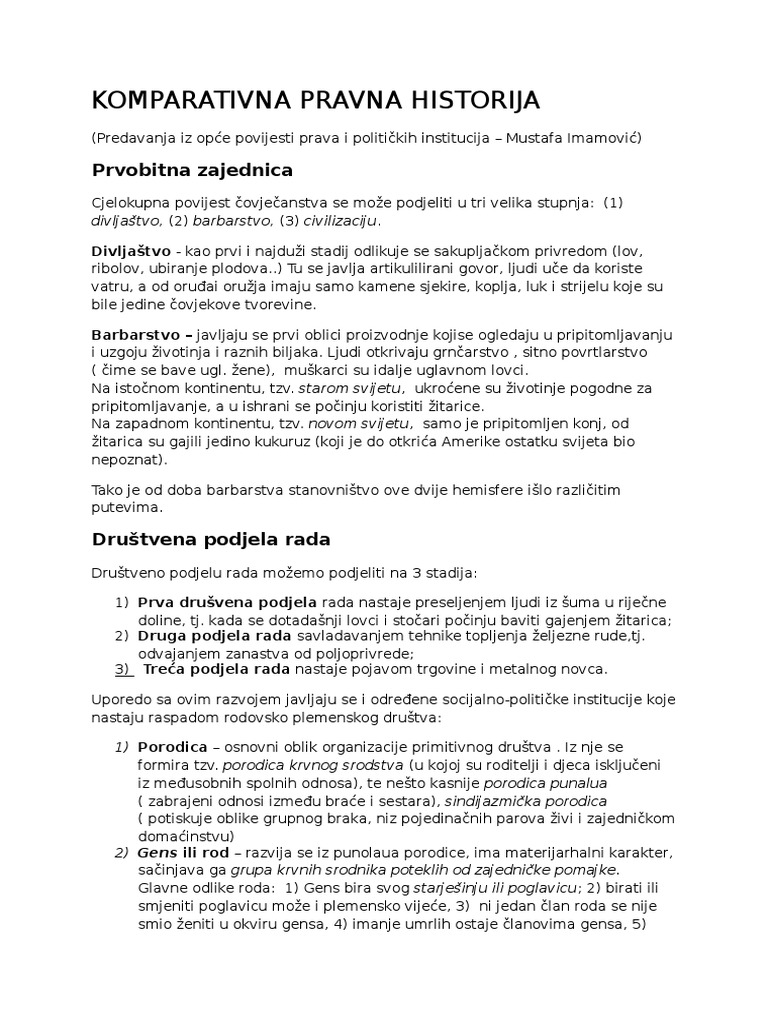 KPH, Mustafa Imamović - Skripta | PDF