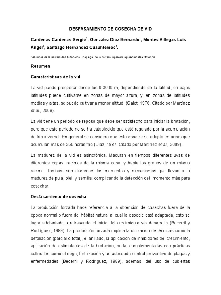 Desfasamiento de Cosecha | PDF | Fruta | Hoja