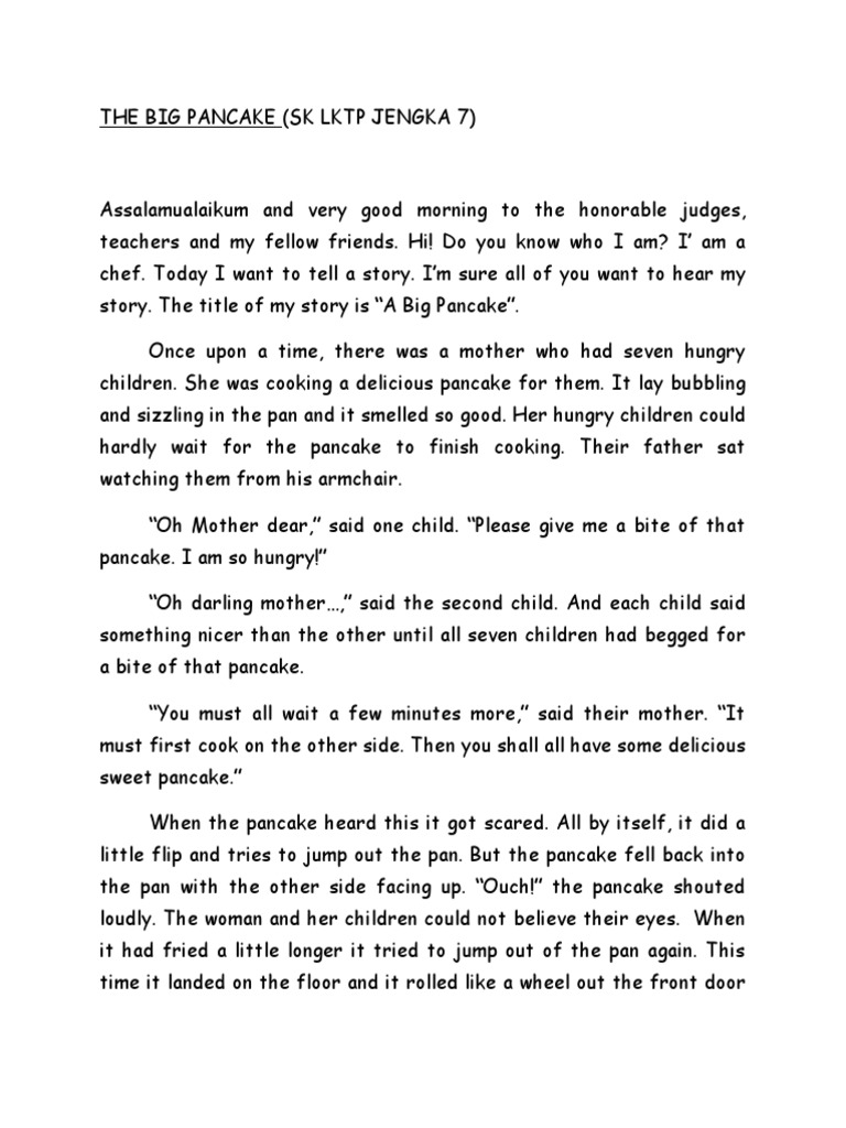 Story Telling - A Big Pancake | PDF